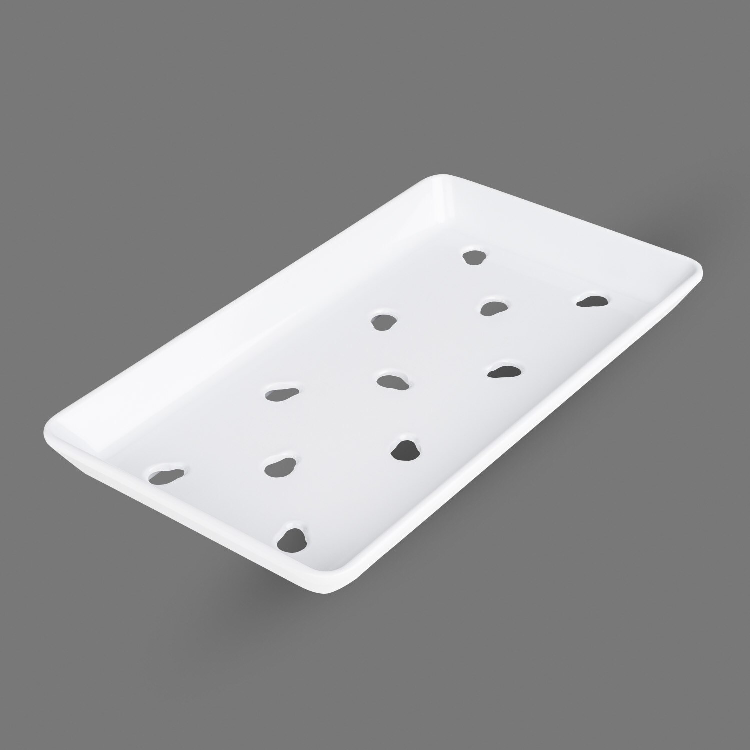 White Melamine Sushi Neta Case Plate with Holes | Korin