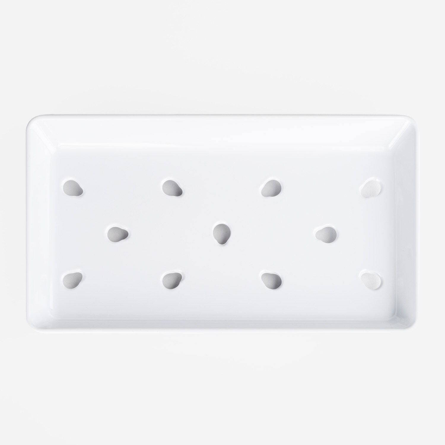 White Melamine Sushi Neta Case Plate with Holes 8.75" | Korin