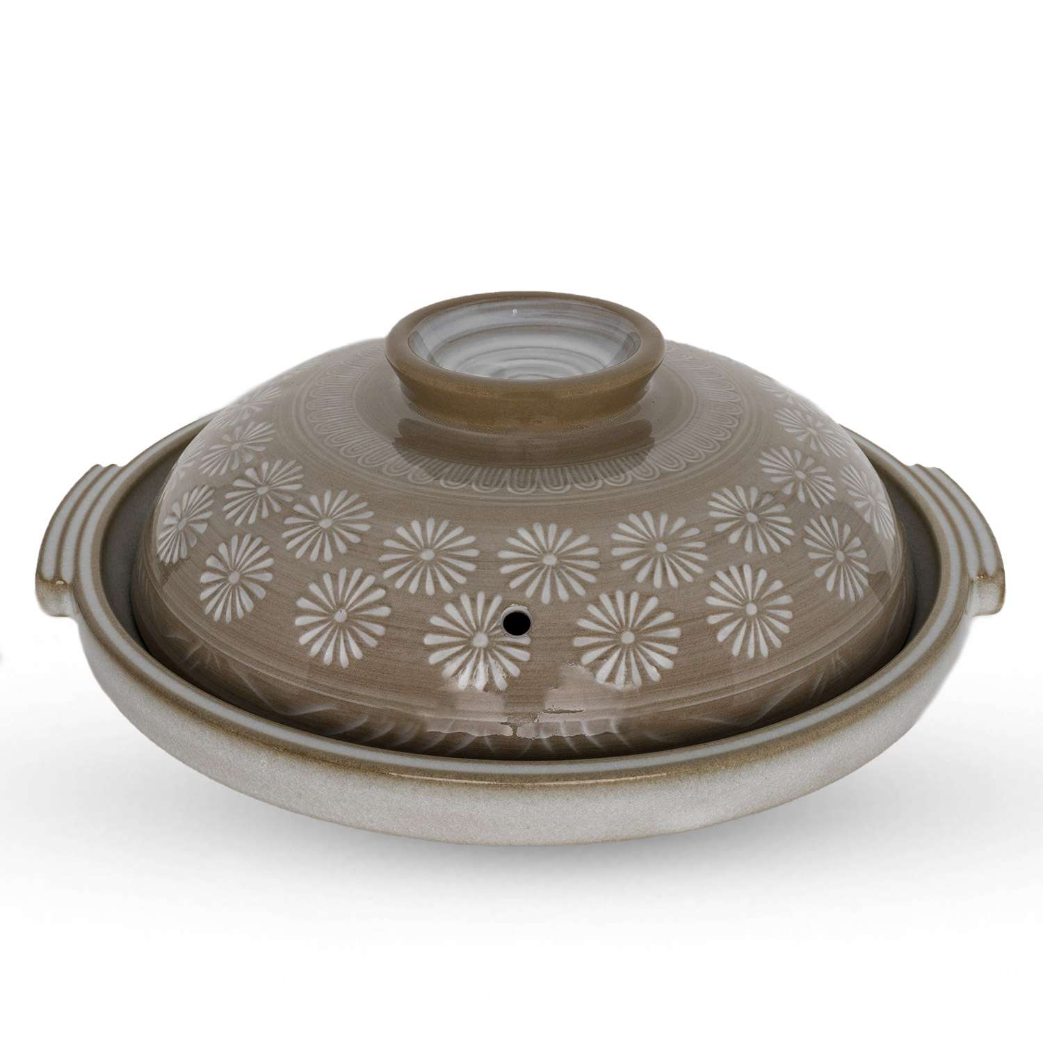 Ginpo Mishima Toban Ceramic Grilling Plate w/ Lid 9.5" | KORIN