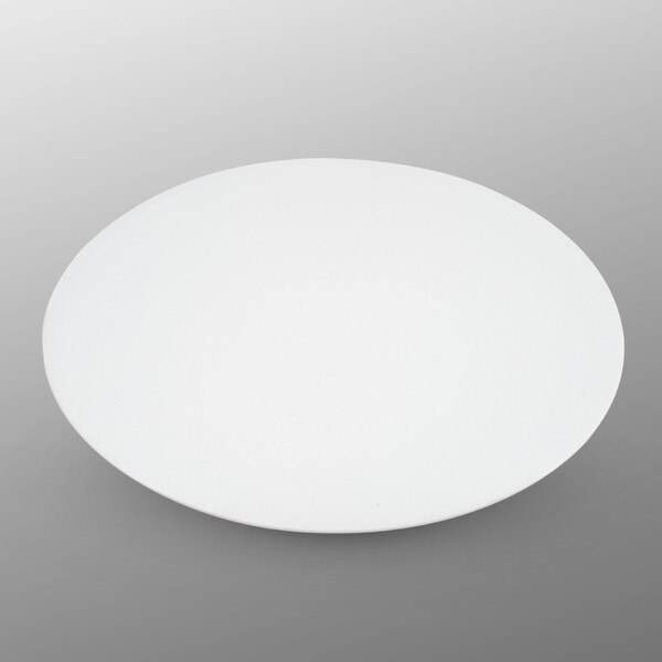 Matte White Footed Flat Round Plate 11.75" | KORIN