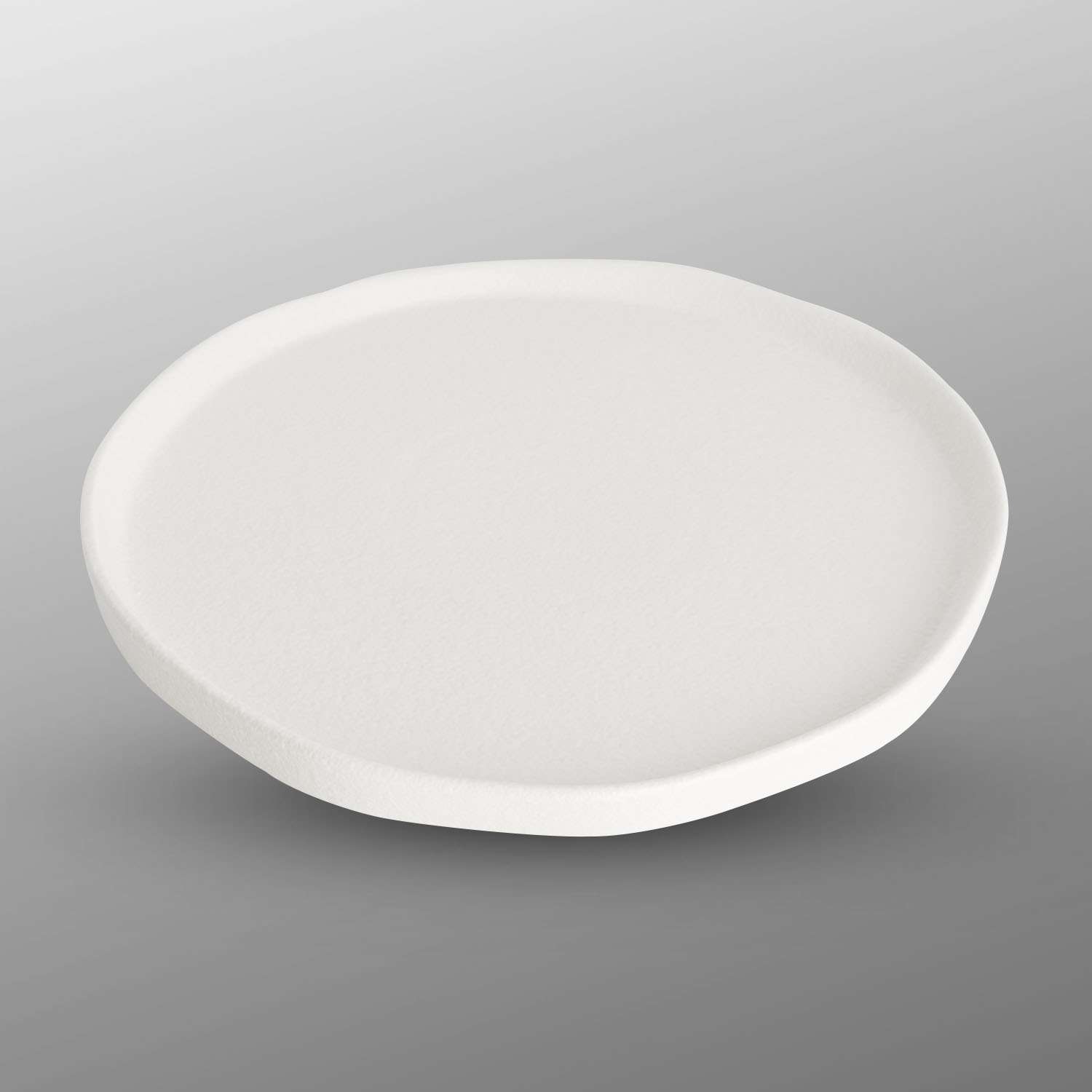Korin Durable White Textured Rim Round Plate 9