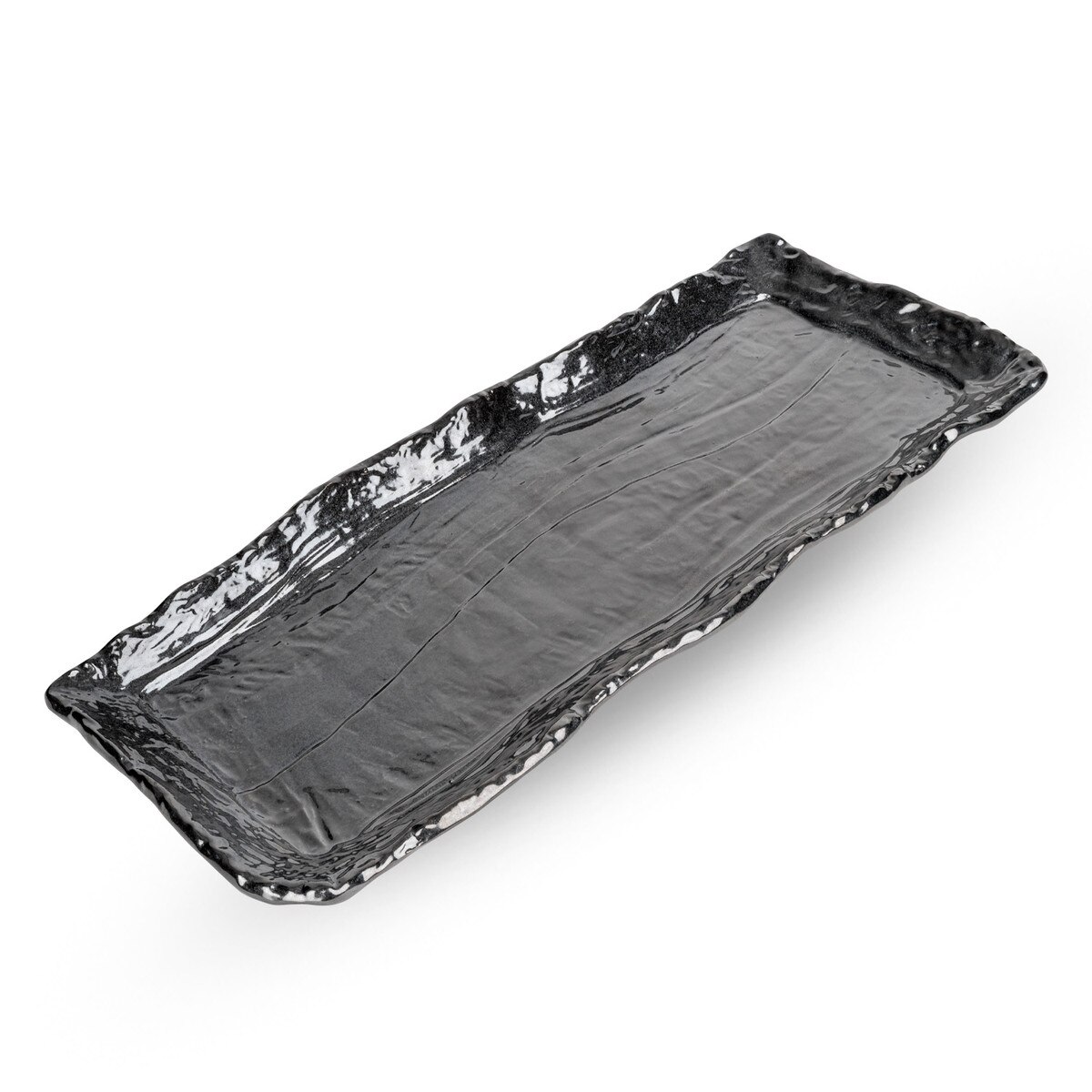 Korin Durable Black Textured Rectangular Plate 16" | KORIN