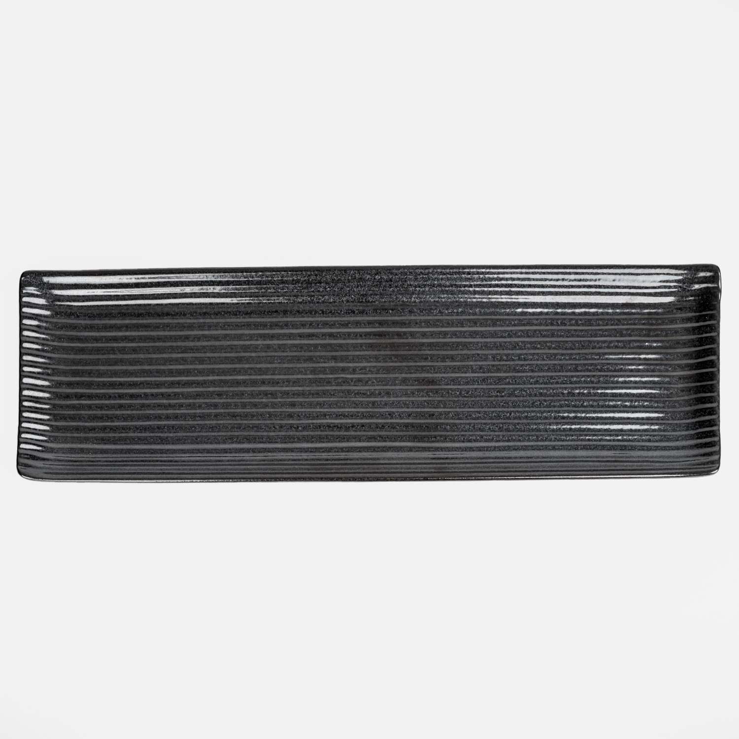 Korin Durable Black Lined Rectangular Plate 13.25" | KORIN