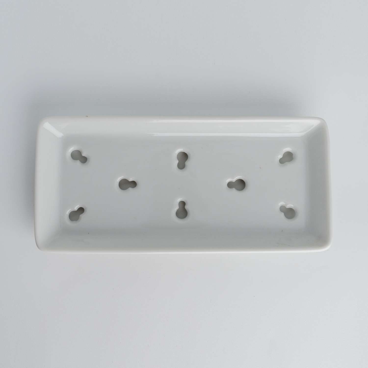 Korin Durable Ceramic Sushi Neta Case Plates with Holes 8" | Korin