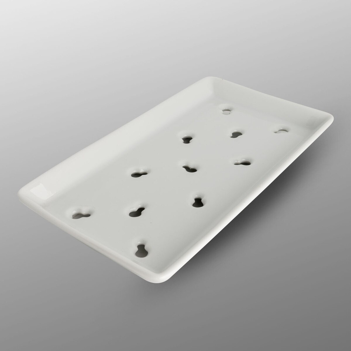 Korin Durable White Sushi Neta Case Plate w/ Holes 8.8" | Korin