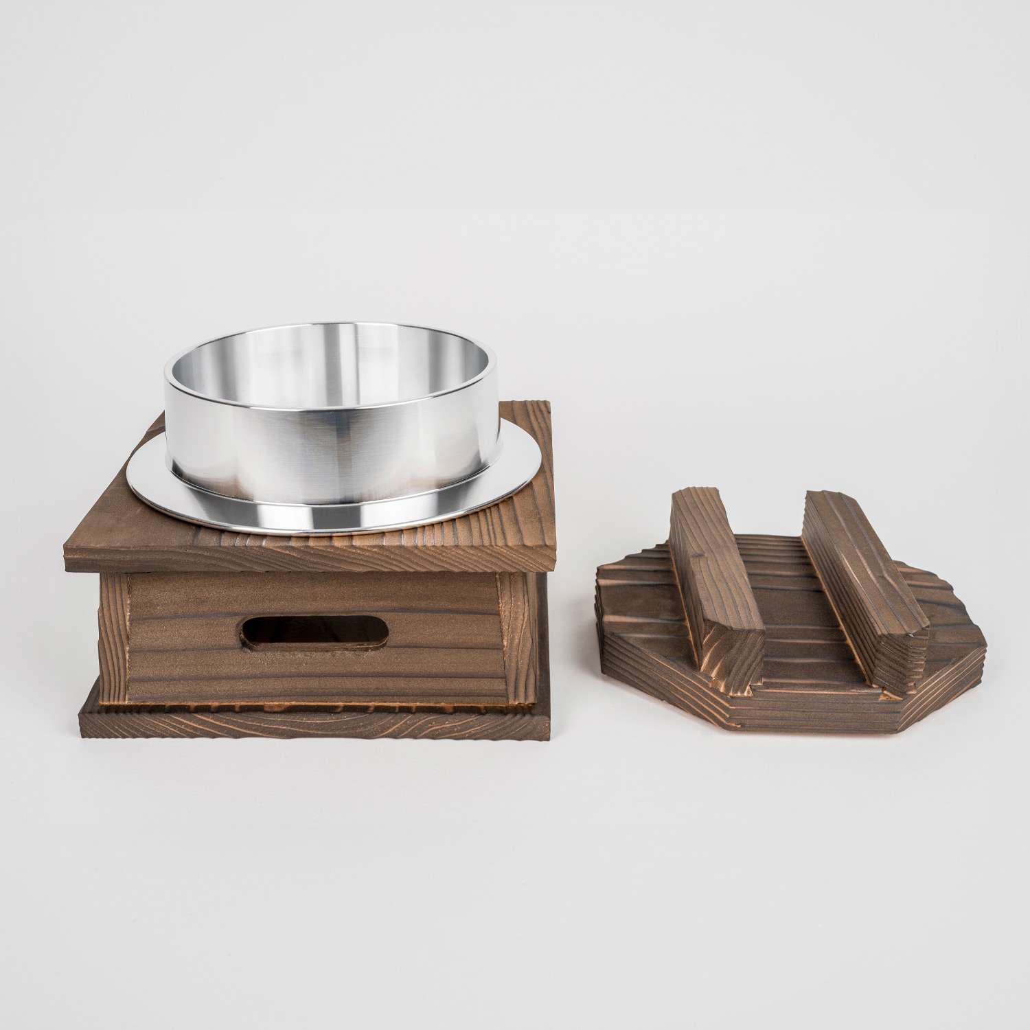Aluminum Kamameshi Pot Set w/ Wooden Lid and Base 6.5" | KORIN
