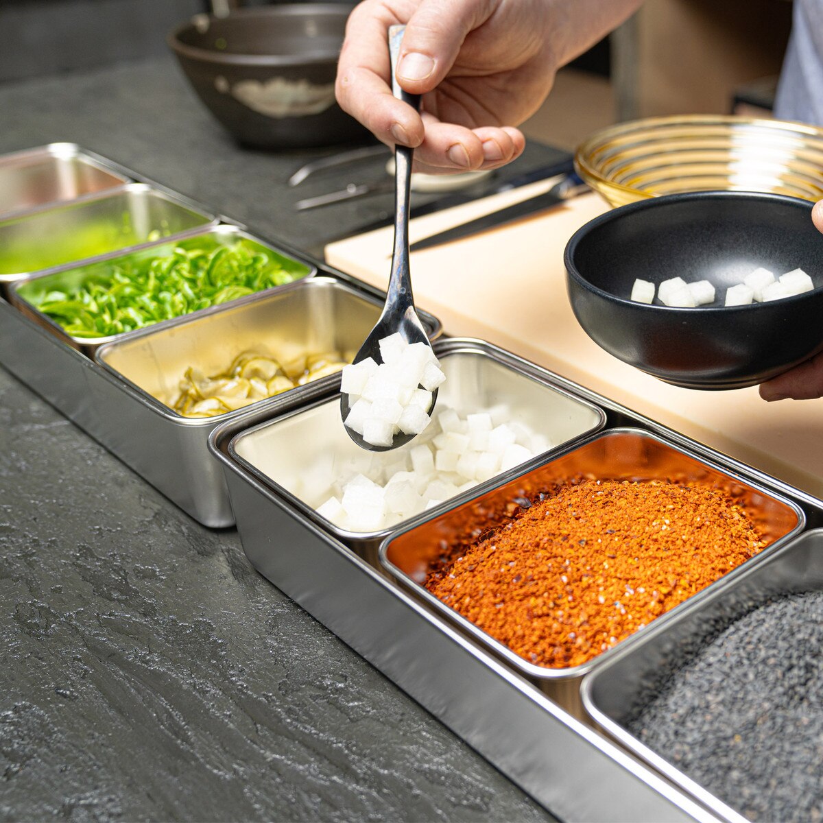 Stainless Steel Yakumi Pan - 4 Compartments | Korin