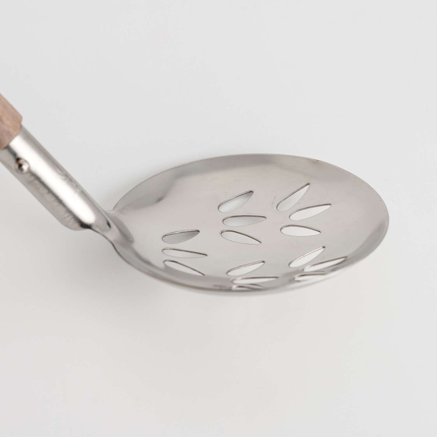 Wooden Leaf Slotted Ladle 8.75" | KORIN